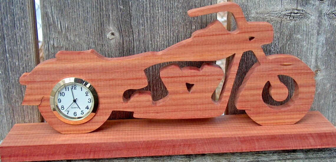 Motorcycle Desk Clock Motorcycle Gifts Anniversary Gift | Etsy