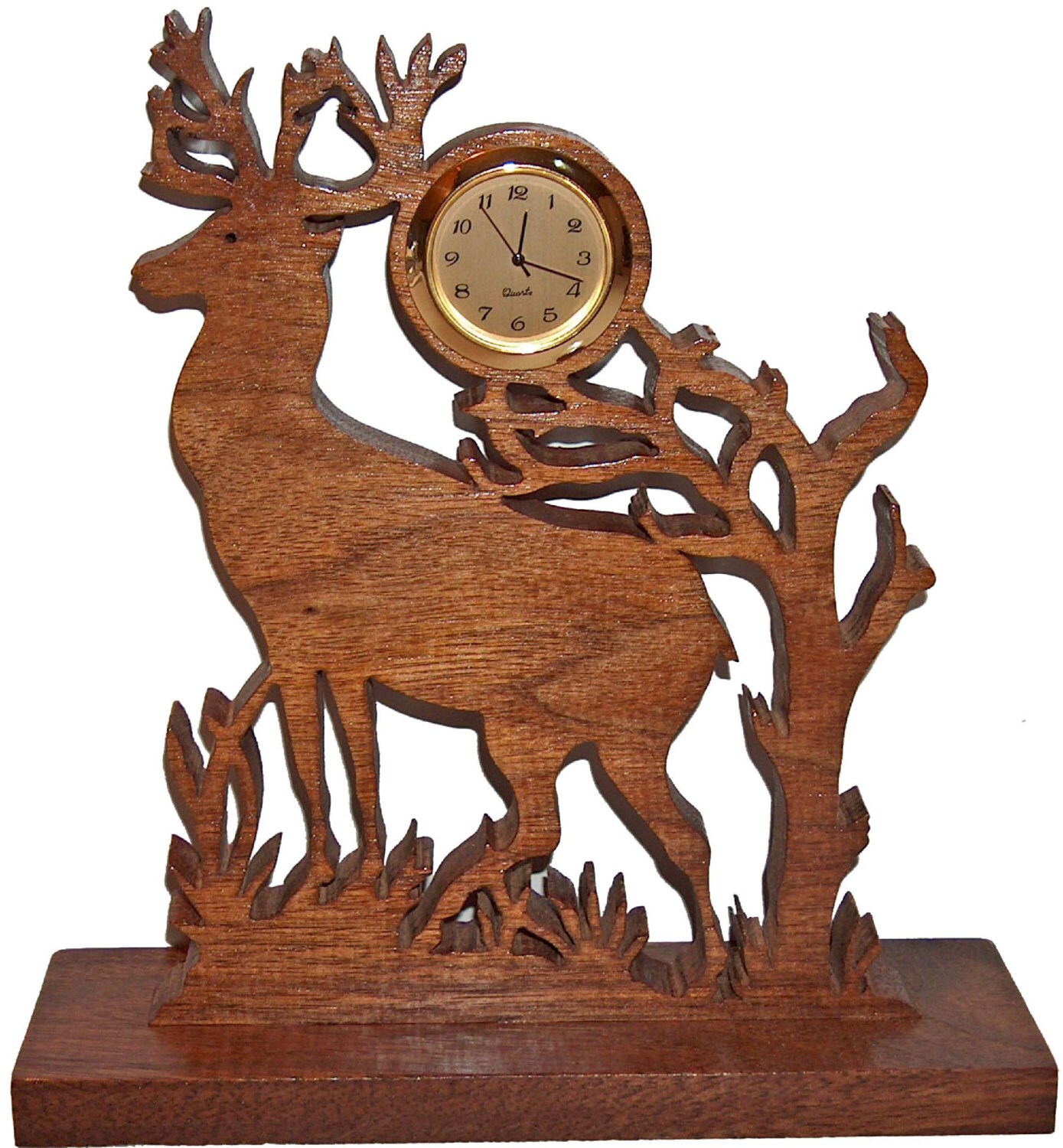 Deer Hunter Gift Deer Desk Wood Clock Retirement Gift Idea | Etsy