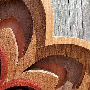 Wood Flower Wall Decor, Layered Wood Art, Farmhouse Decor, Rustic Wood ...