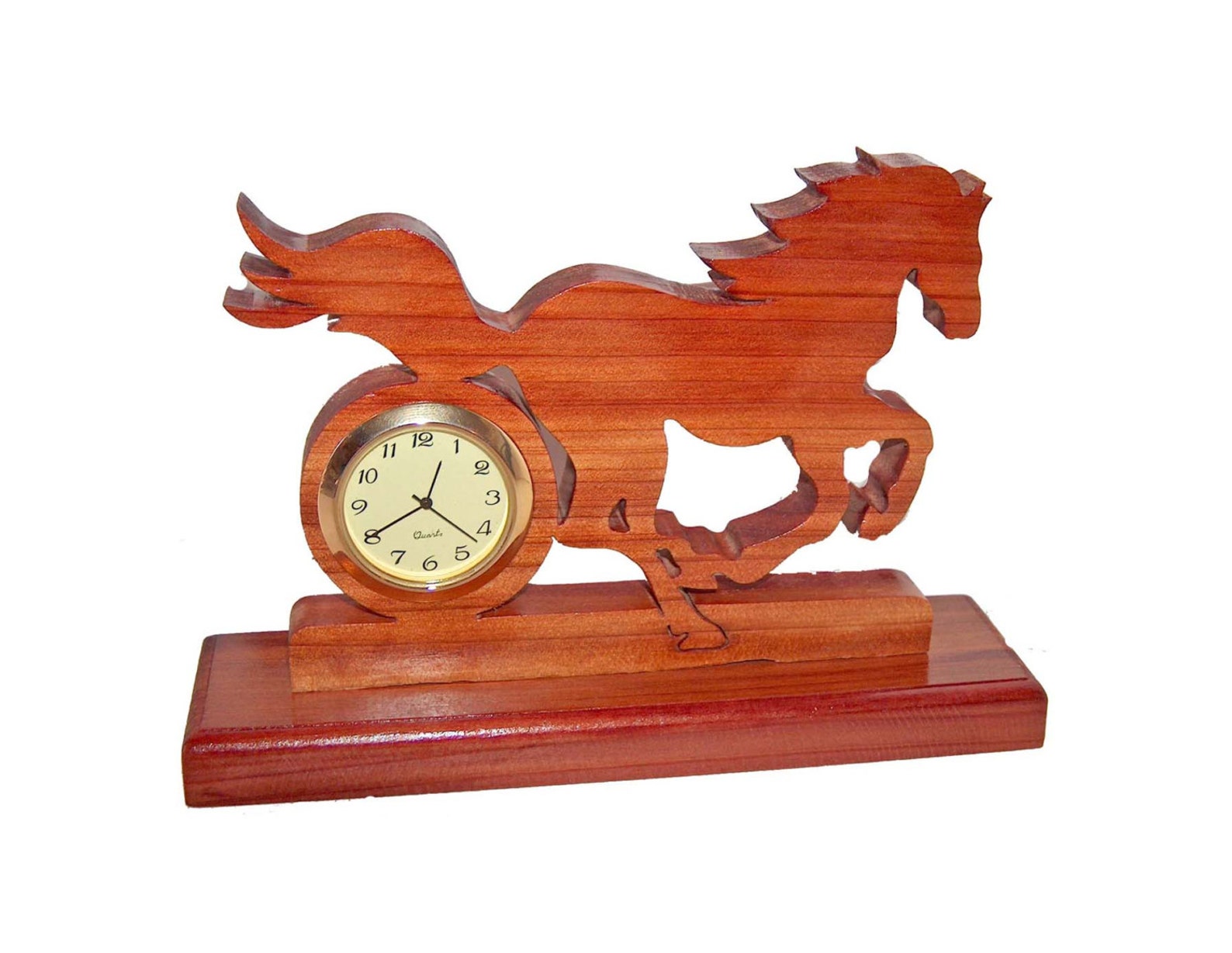 Galloping Horse Wood Desk Clock Home Decor Decorative - Etsy