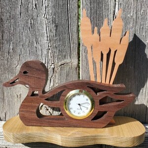 Wood Mallard Desk Clock, Duck Decor, Retirement Gift Idea, Duck Hunting ...