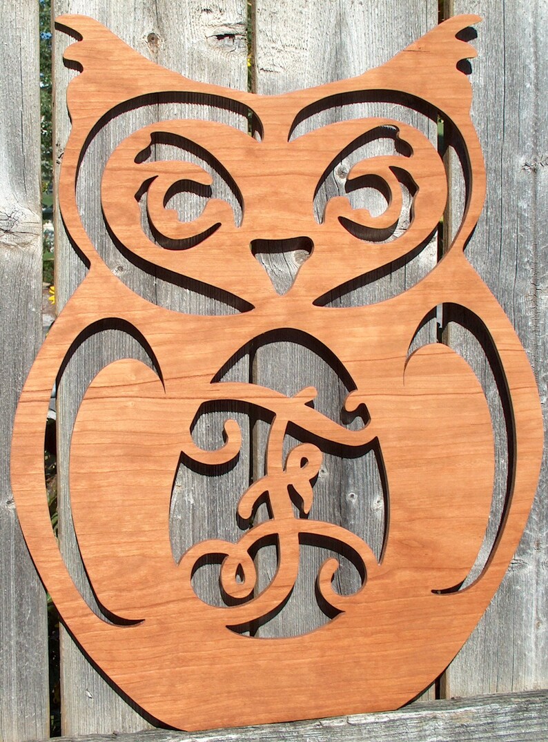 Owl Monogram Wood Sign Personalized Decor Owl Decor Owl - Etsy