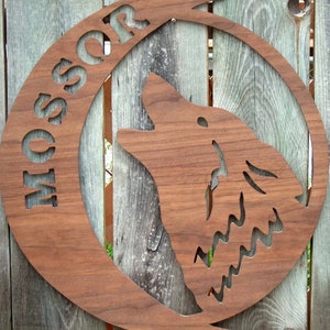 Personalized Wolf Sign, Personalized Decor, Wolf Lover Gift, Wolf Decor ...