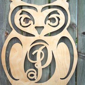 Owl Monogram Wood Sign Personalized Decor Owl Decor Owl - Etsy