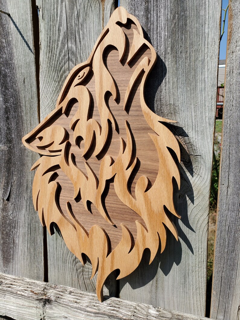 Howling Wolf Wall Art Wolf Western Wood Sign Wolf Decor - Etsy