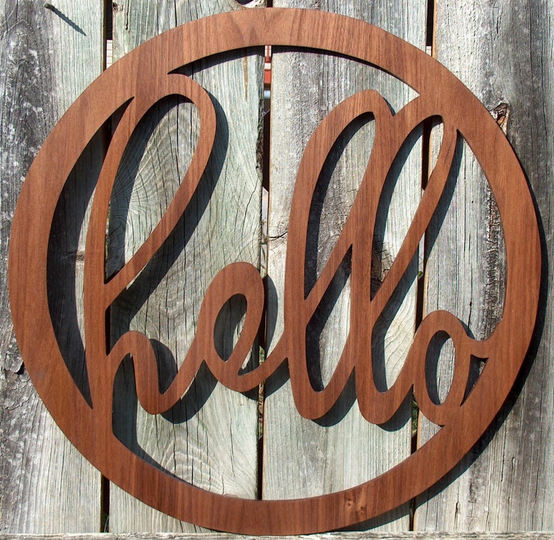 Modern Farmhouse Wall Decor Wood Script Hello Sign Hello - Etsy