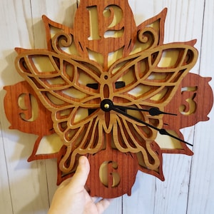 Butterfly Wall Clock, Butterfly Decor, Nature Decor, Birthday Gift ...
