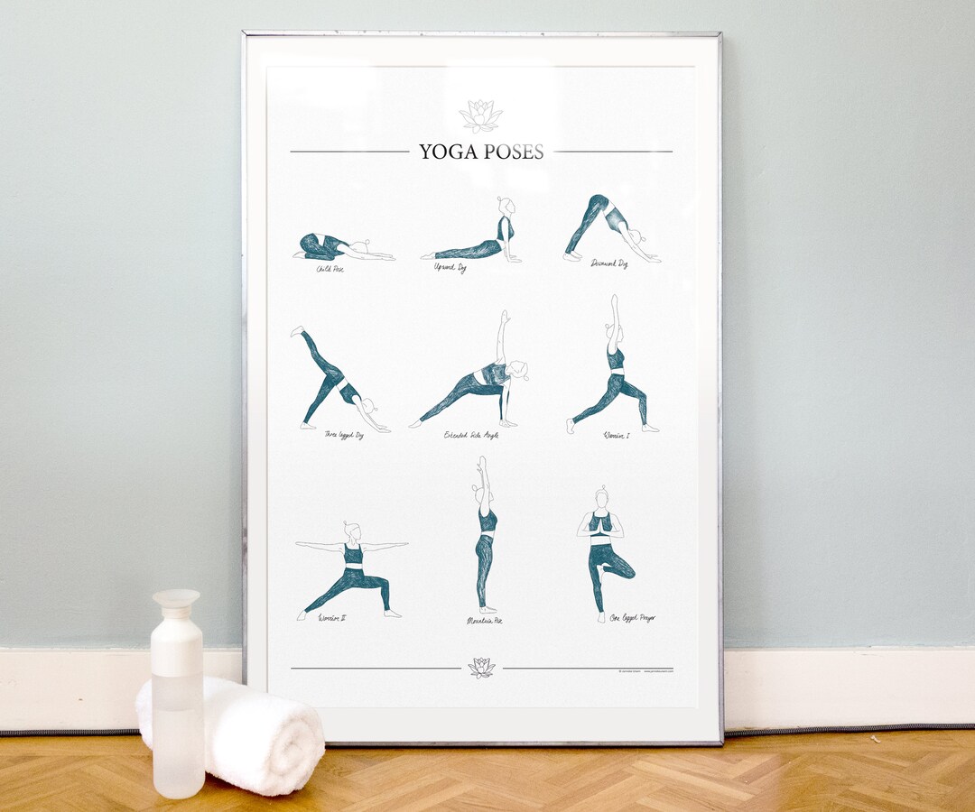 Hand Drawn Yoga Poses A1 Poster Instant Download - Etsy