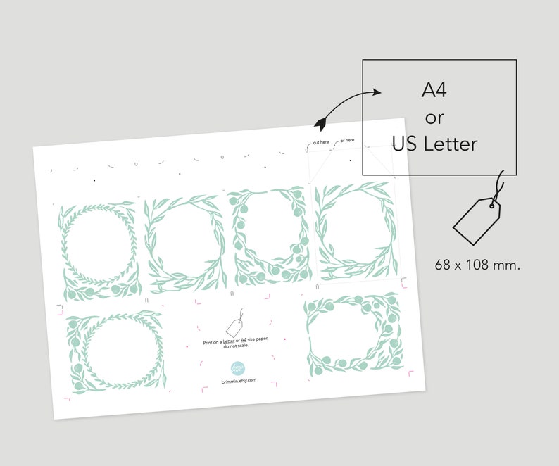 Decorative Frames Name Tags Clipart Gifttags Hand Stamped - Etsy