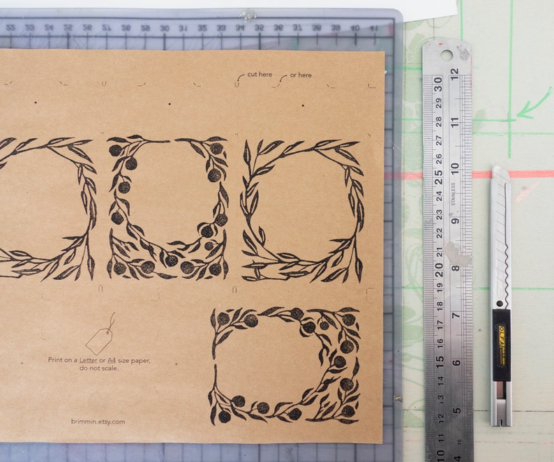 Decorative Frames Name Tags Clipart Gifttags Hand Stamped Lino-cut ...