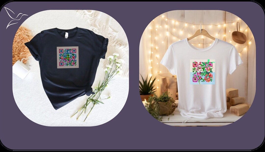 Custom QR Code Tshirt, Unique QR Shirt, Digital Fashion Gift, Barcode ...