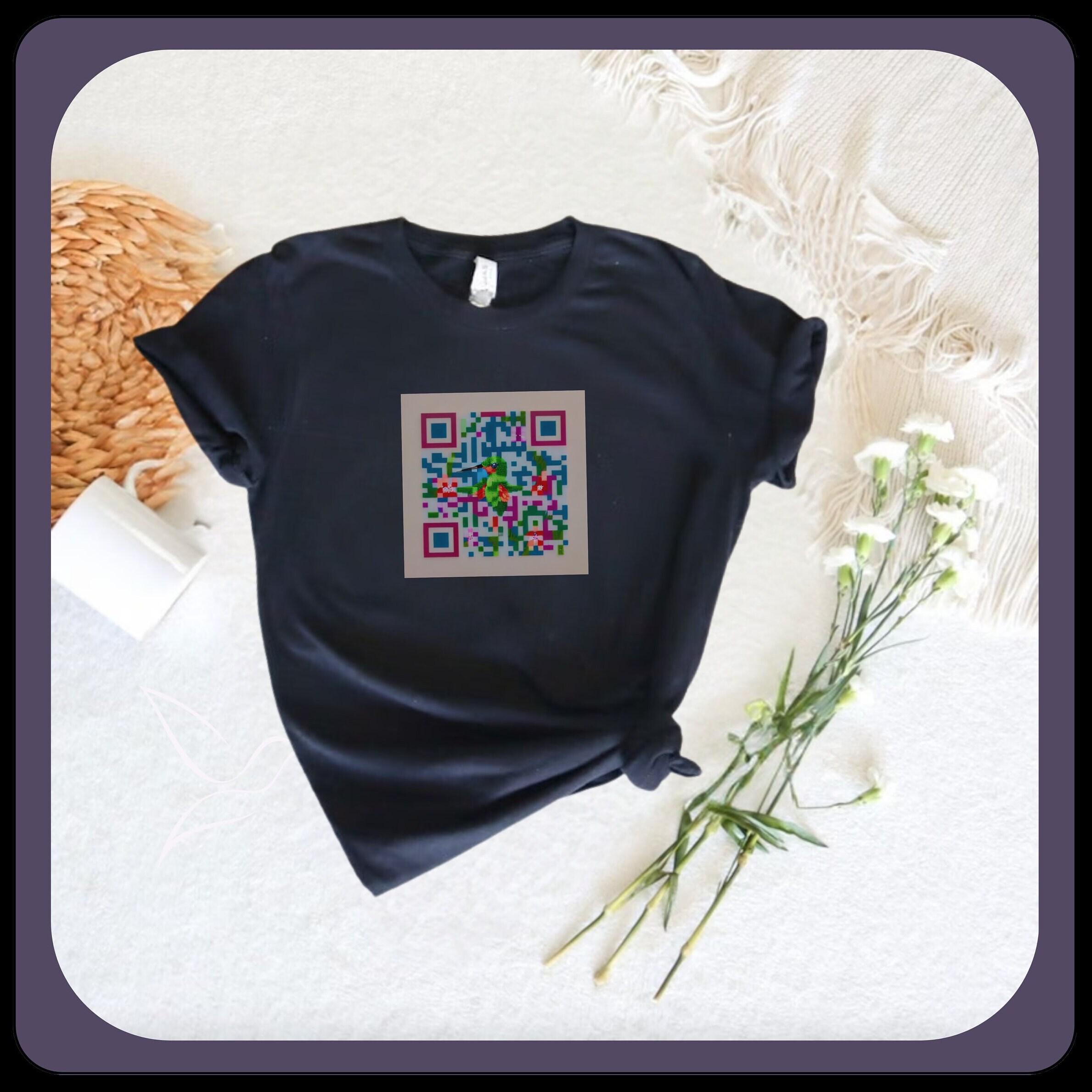 Custom QR Code Tshirt, Unique QR Shirt, Digital Fashion Gift, Barcode ...