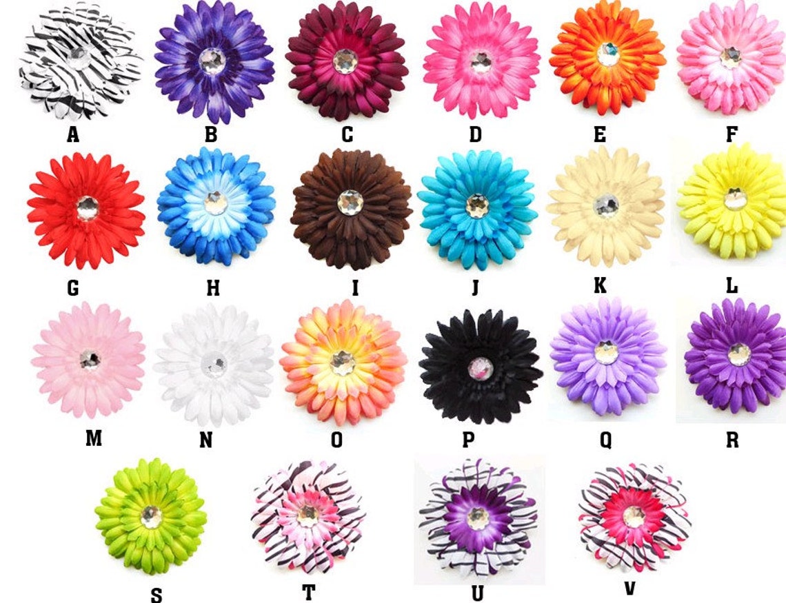 ANY 3 Daisy Flowers, or 3 Poeny or 3 Dot Daisy- All Clip Attached. U ...