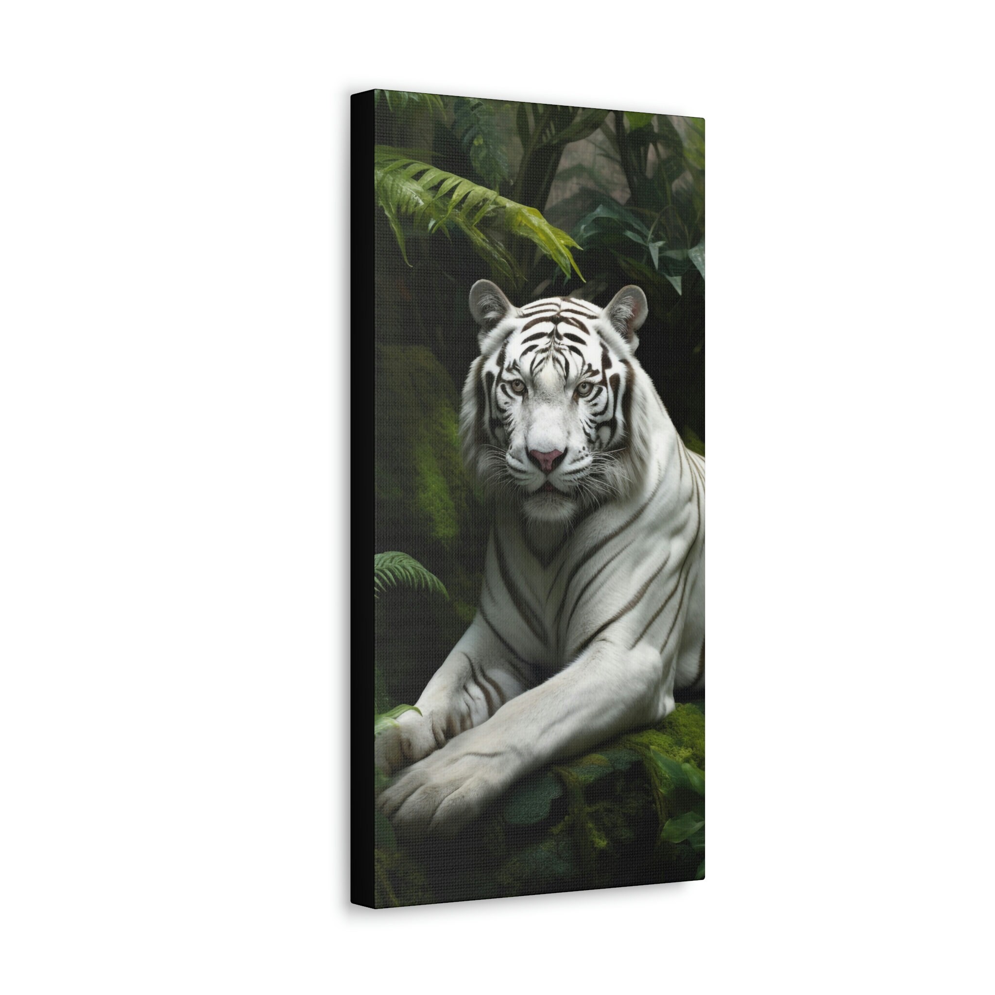 White Tiger Rainforest Wall Art White Tiger Wall Art Rainforest Canvas ...