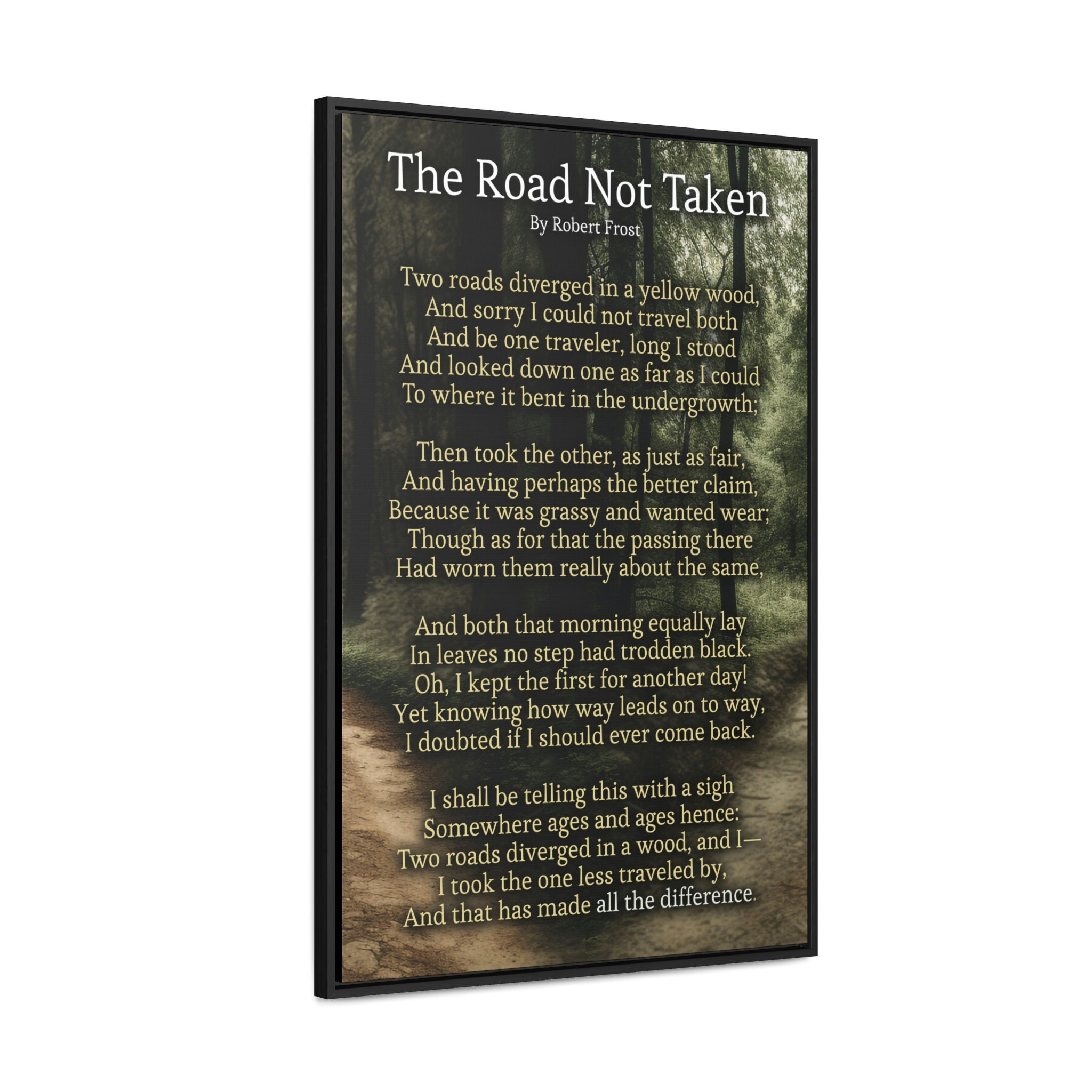 Robert Frost the Road Not Taken Poem Art | Poem Prints | Poems Memorial ...