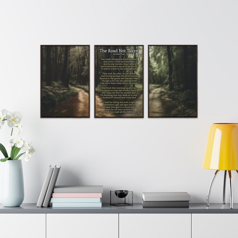 Robert Frost the Road Not Taken Poem Art | Poem Prints | Poems Memorial ...