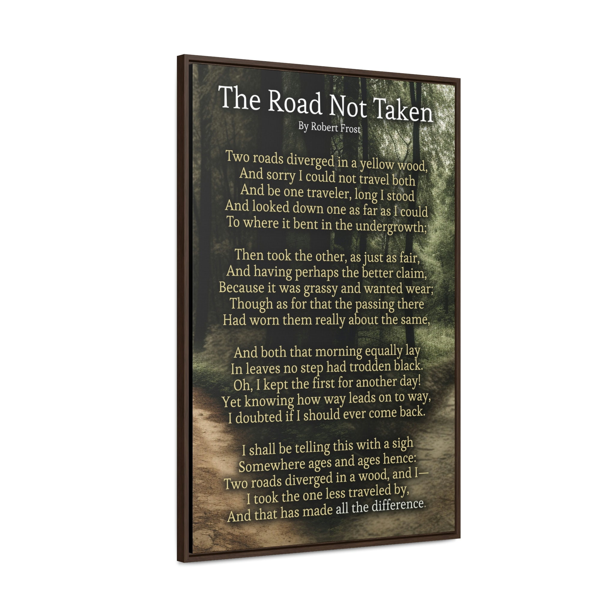 Robert Frost the Road Not Taken Poem Art Poem Prints Poems Memorial ...