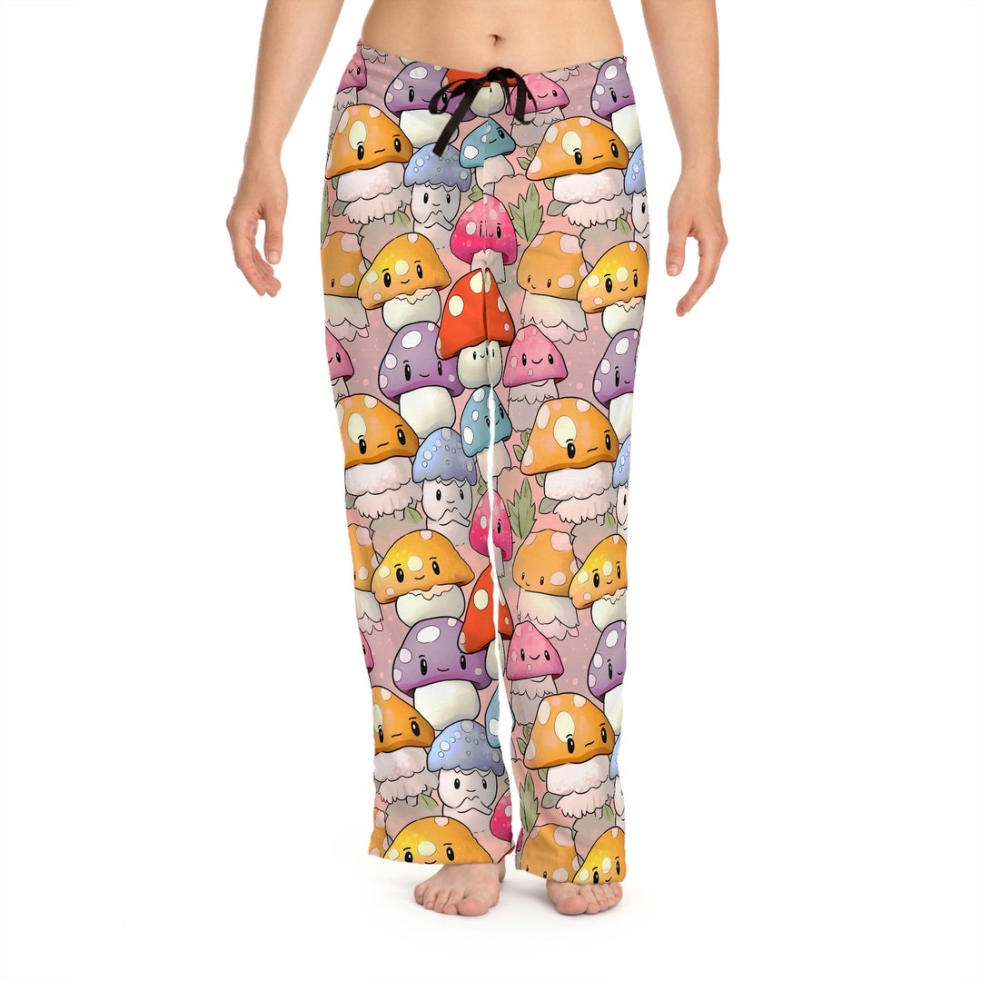 Women's Cute Mushroom Pajama Pants Kawaii Women's - Etsy