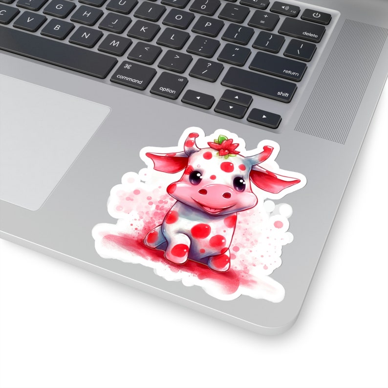 Cute Cow Sticker Pink Cow Decal Strawberry Themed Kawaii - Etsy