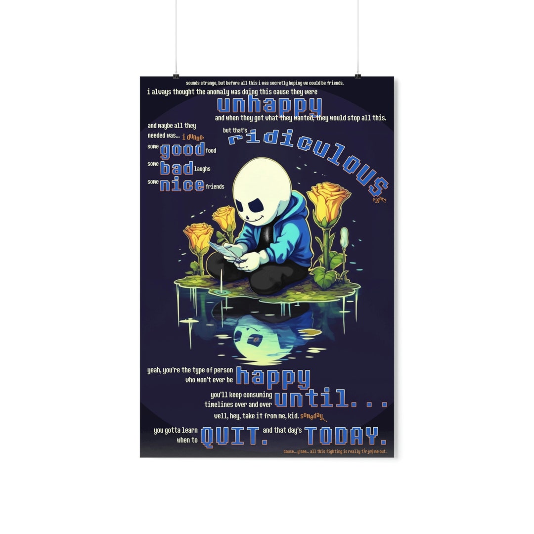 Undertale sans Inspired Poster Undertale Poster Undertale Print Sans ...
