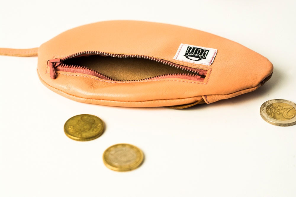 Mouse Coin Purse Genuine Leather Mouse Case Cosmetic Zipper Pouch ...
