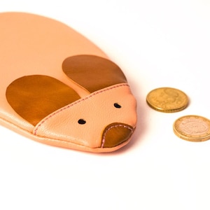 Mouse Coin Purse Genuine Leather Mouse Case Cosmetic Zipper Pouch ...