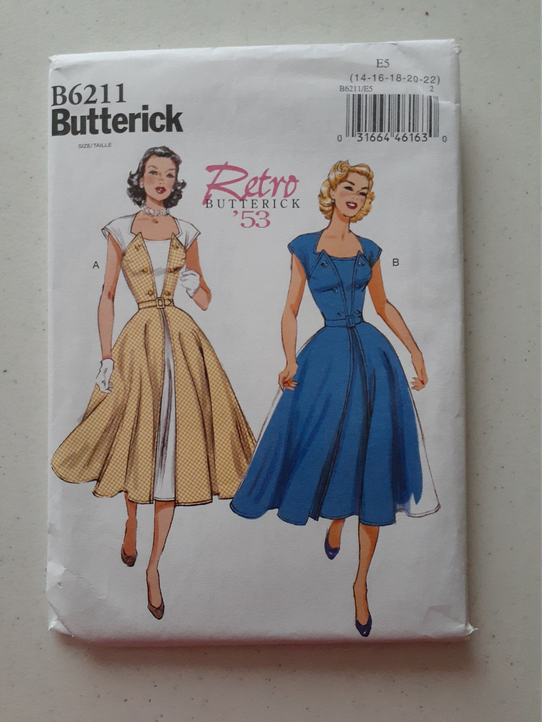 Kits & How To Craft Supplies & Tools Butterick B6211 Retro Dress ...