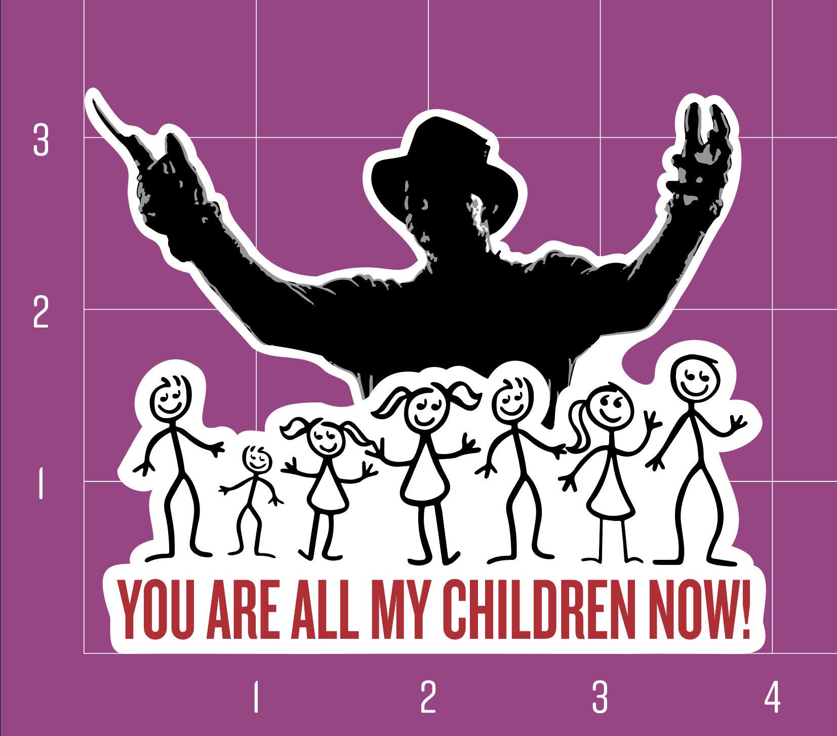 4"x3" Freddy Krueger Nightmare on Elm Street Stick Figure Family Bumper ...