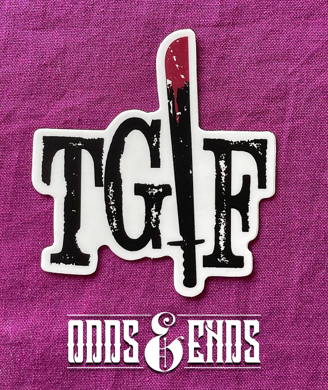 3"x3" TGIF Bloody Machete Premium Matte Vinyl Sticker Halloween - Gift ...