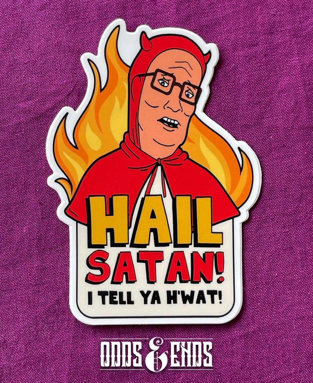 2.85"x3" Hilloween Hank Hill Hail Satan Vinyl Sticker Goth - Punk - Emo ...