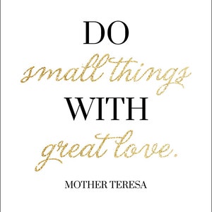 Gold Glitter do Small Things With Great Love - Etsy