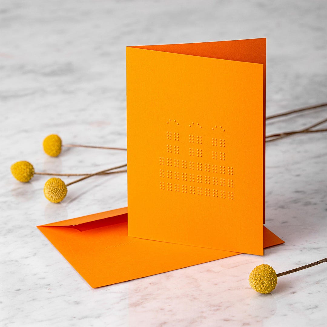 Braille Birthday Card | Birthday Cake | Orange - Etsy
