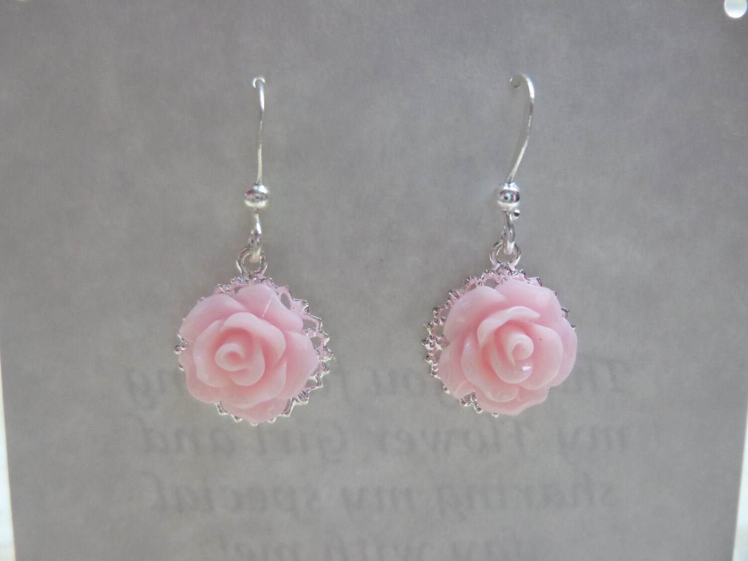 Rose Filigree Earrings Rose Earrings Wire Earrings Flower - Etsy