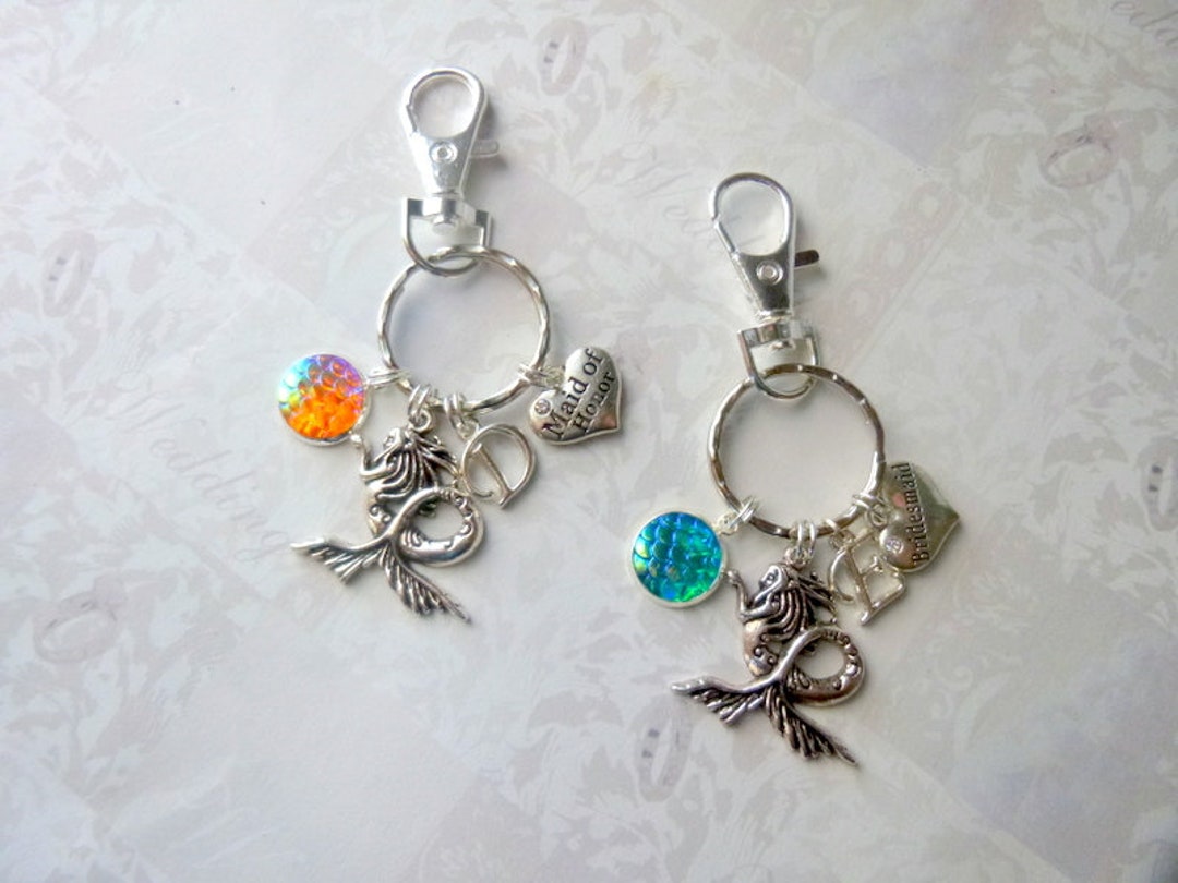 Mermaid Key Chain, Mermaid Keychain, Bridesmaid Key Chain, Bridesmaid ...