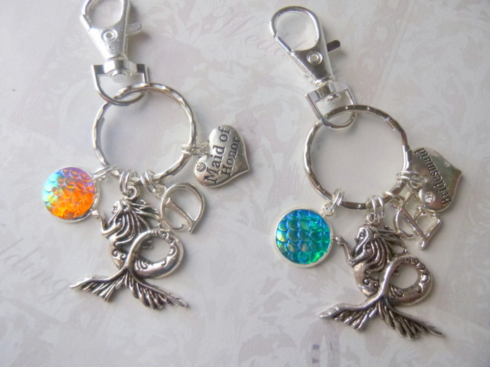 Mermaid Key Chain Mermaid Keychain Bridesmaid Key Chain - Etsy