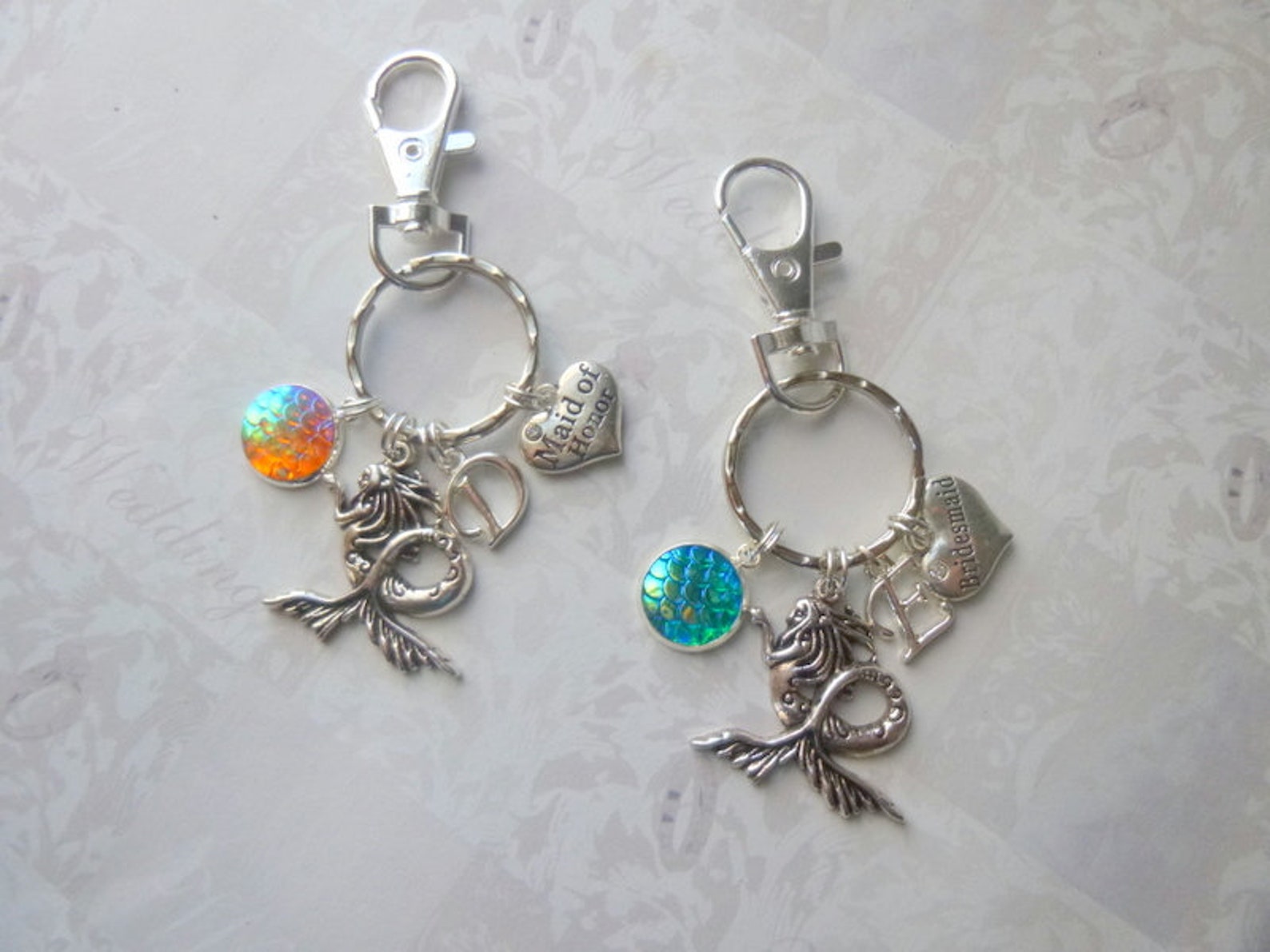 Mermaid Key Chain Mermaid Keychain Bridesmaid Key Chain - Etsy