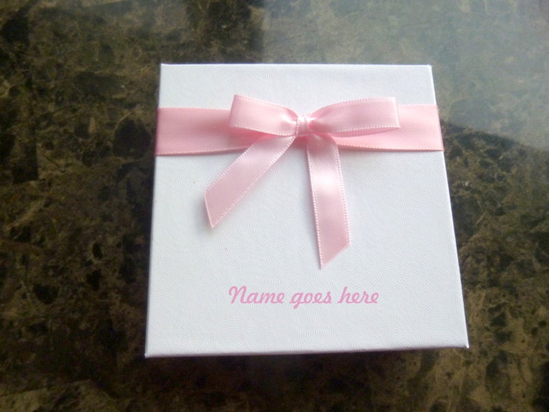 White Personalized Bracelet Gift Box, White Bracelet Box, Personalized ...