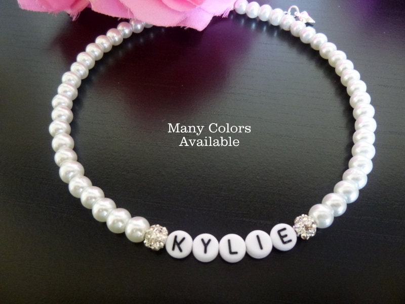 Personalized Fireball and Pearl Necklace Pearl Necklace | Etsy