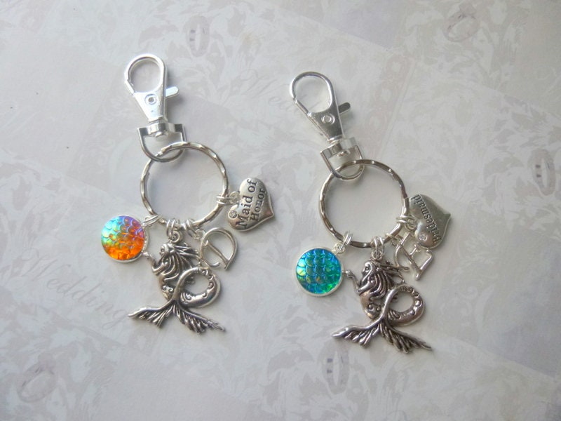 Mermaid Key Chain Mermaid Keychain Bridesmaid Key Chain | Etsy
