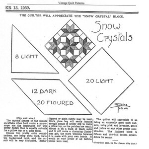 Snow Crystals Quilt Pattern - Etsy