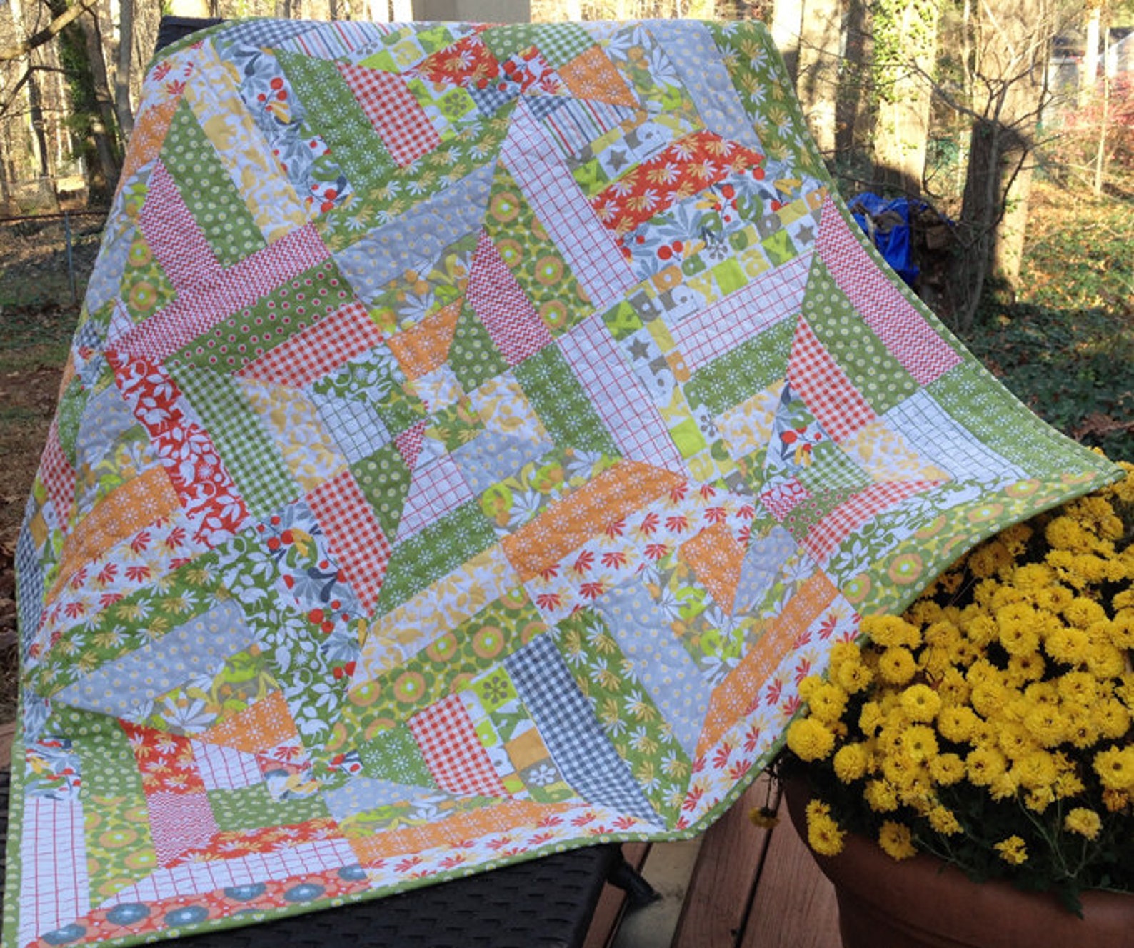 Rainbow Strips Quilt PATTERN | Etsy