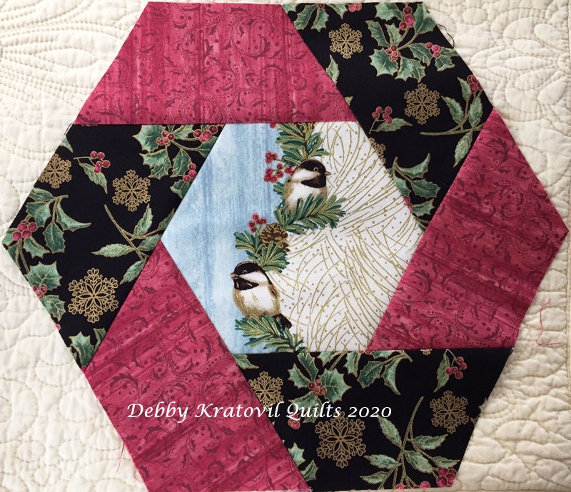 Twisted Hexagon With Festive Chickadees PATTERN - Etsy