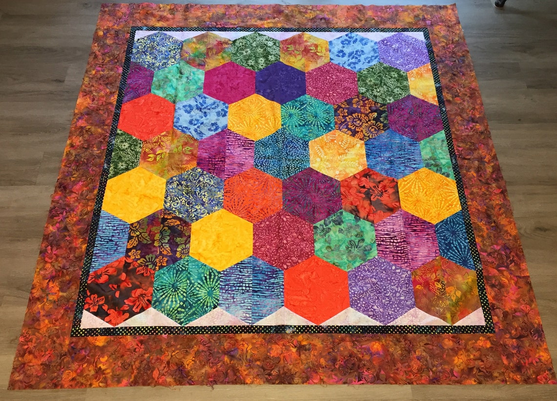 Bubbles and Hexagons Quilt Pattern and 2.5 Half Hexagon - Etsy