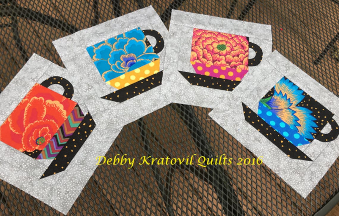 Paper Pieced Coffee Cups Pattern - Etsy