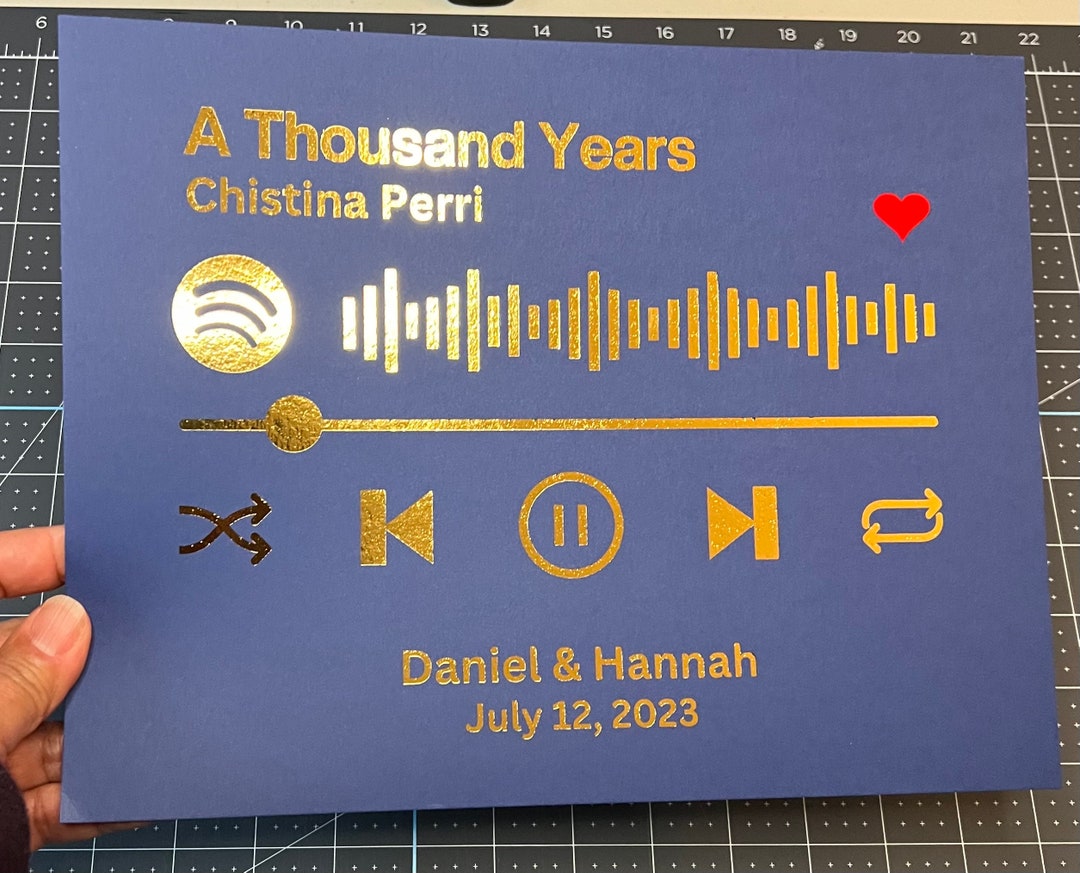 Personized Wedding Song Gift, Our Song Foil Art, Our First Dance Song ...