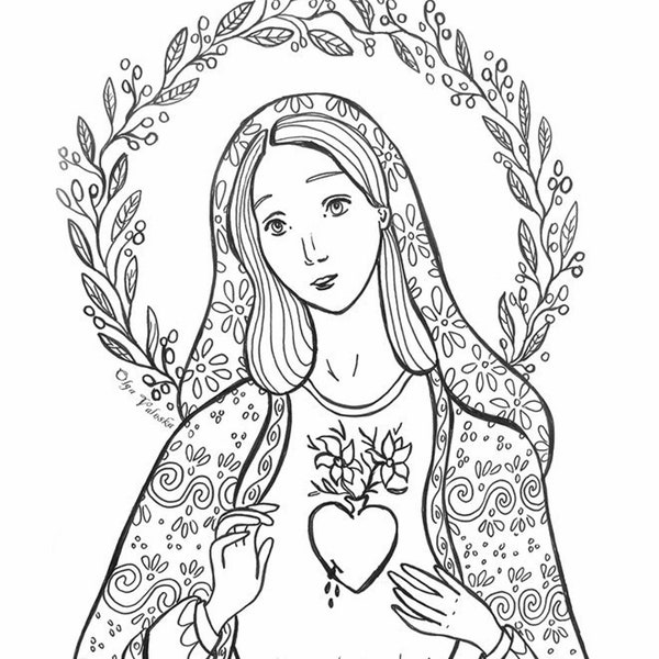 Virgin Mary Coloring Book - Etsy