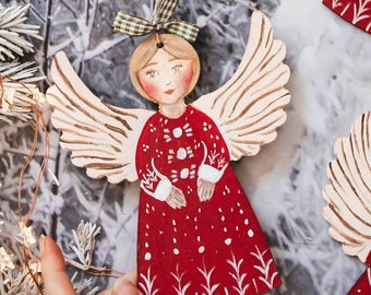 Ange avec prénom à suspendre dans le sapin de Noël - Etsy France