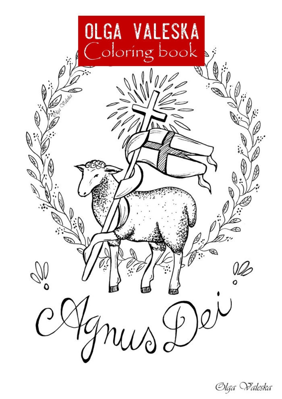 Coloring Page Download Illustration Olga Valeska Jesus Christ Lamb ...