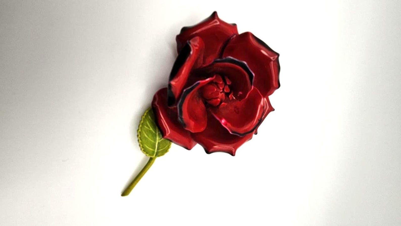 Vintage Flower Power Rose Brooch - Etsy