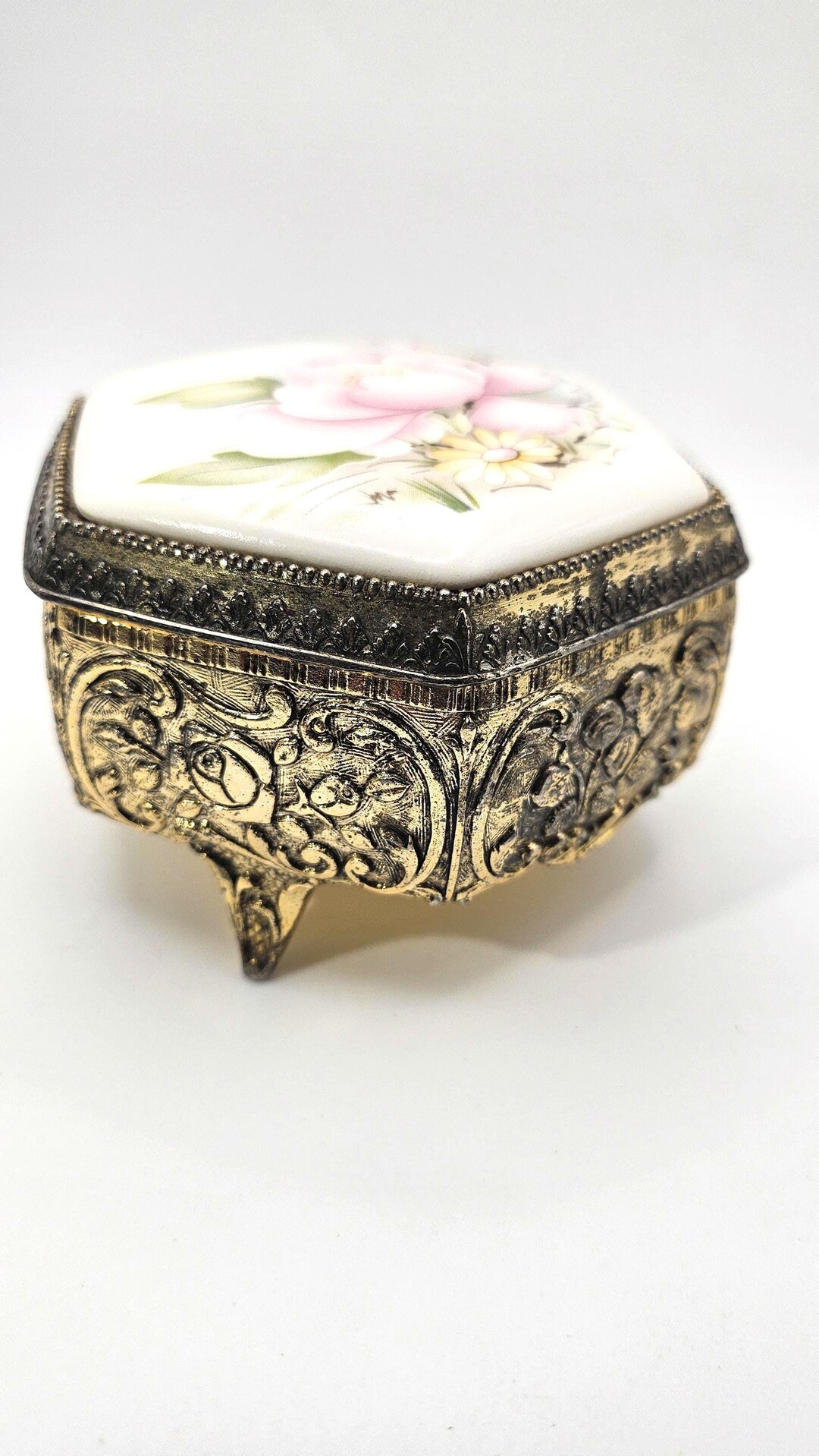 Vintage Brass Jewelry Music Box - Etsy
